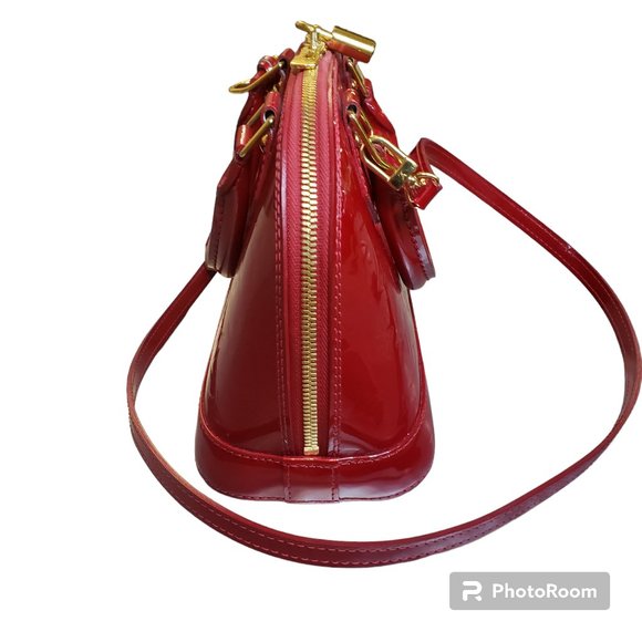 Louis Vuitton | Bags | Louis Vuitton Red Monogram Vernis Mini Alma Bb ...